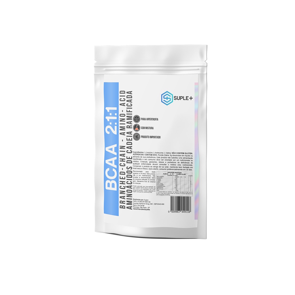 Bcaa 2:1:1 100% Puro Importado Com Laudo 1Kg | Shopee Brasil