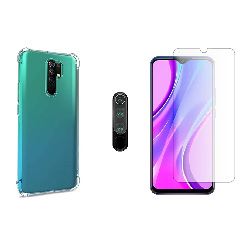 Capa Case Capinha Anti Impacto Xiaomi Redmi 9 + Pelicula tela vidro comum ou 3D Top+ Pelicula ...