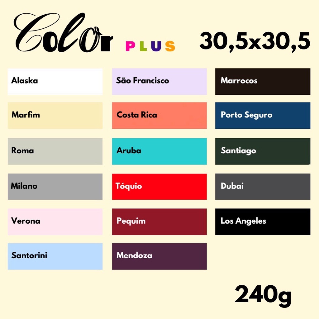 Papel Color Plus 240g (6 Fls 30,5x30,5cm) Original Blendpaper 30,5x30,5 ...