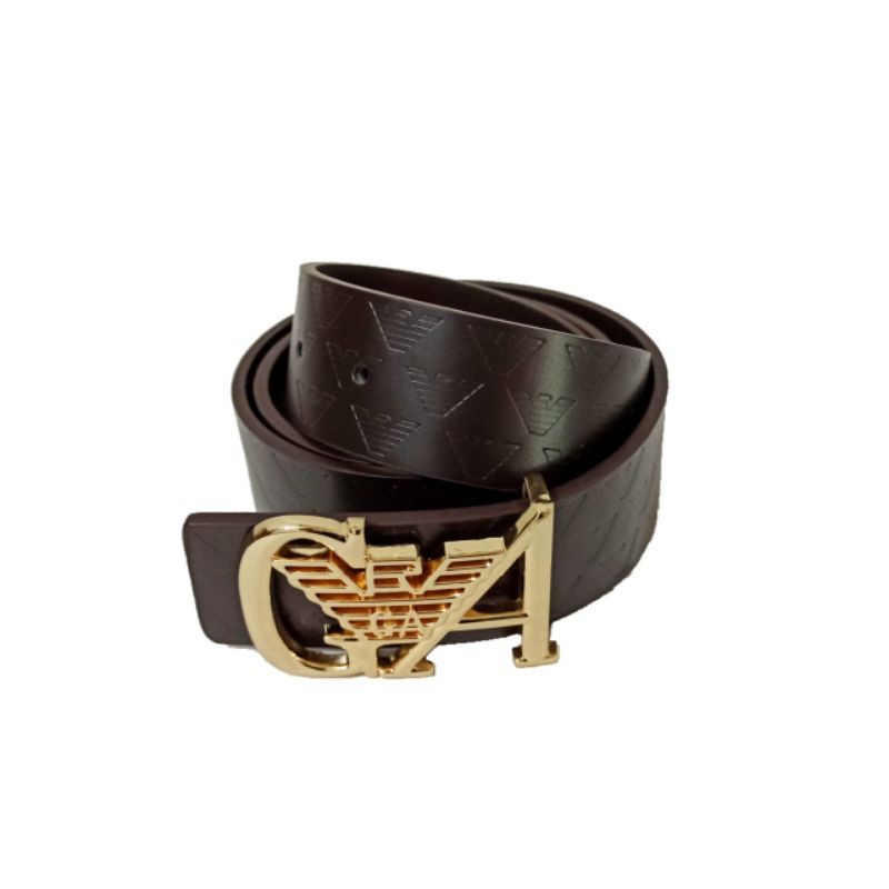 Cinto Masculino Marrom Dourado Armani 105cm | Shopee Brasil