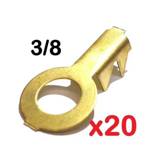Terminal Olhal 3/8 Grande Bateria Latão - 20 pcs | Shopee Brasil