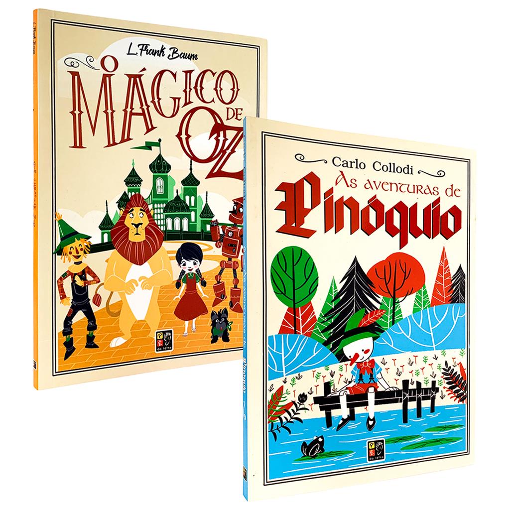 O Magico de Oz + As Aventuras De Pinoquio - Kit 2 Livros | Shopee Brasil