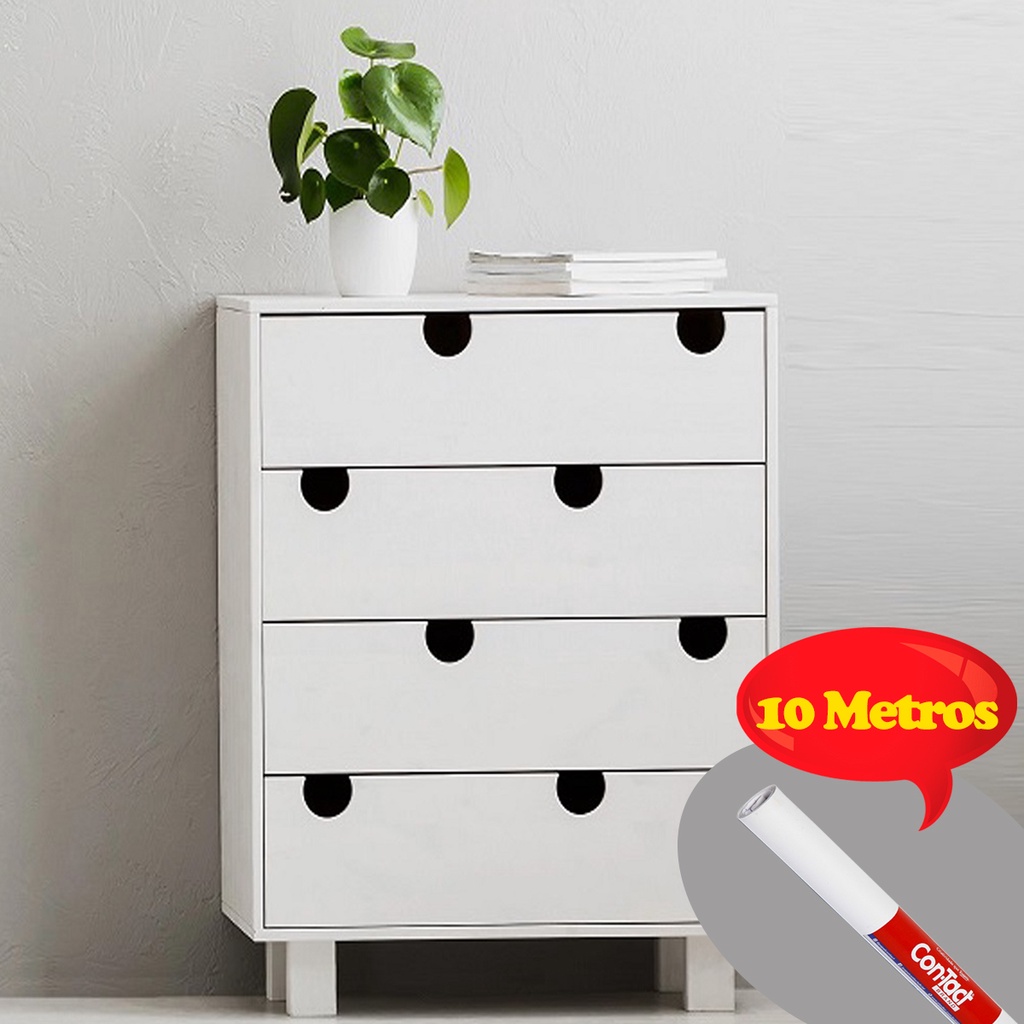 Adesivo Contact Papel de Parede Auto Colante - Branco Fosco Premium ...