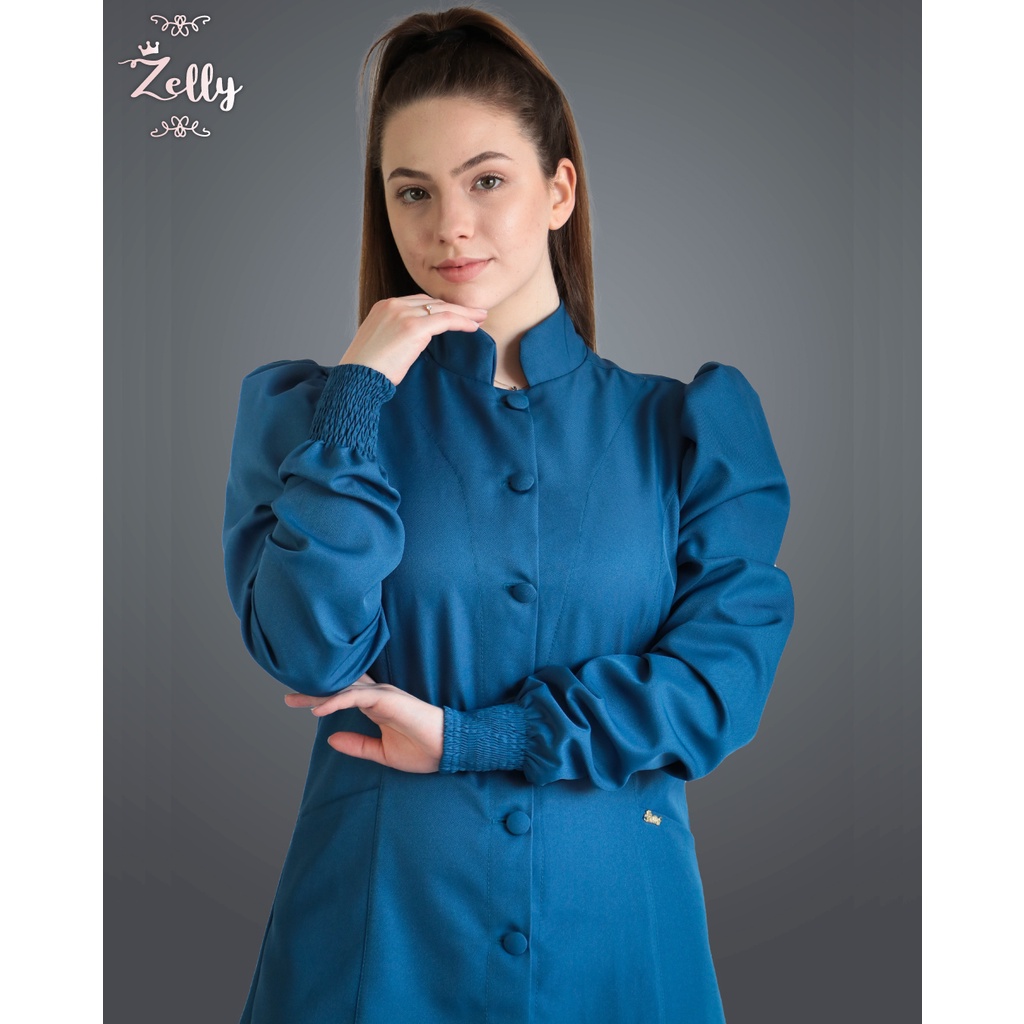 Jaleco Feminino Manga Bufante o e com bordado de logo de profissão ...