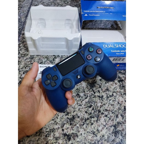 Controle Sony Dualshock 4 Sem fio PS4 Azul Escuro | Shopee Brasil