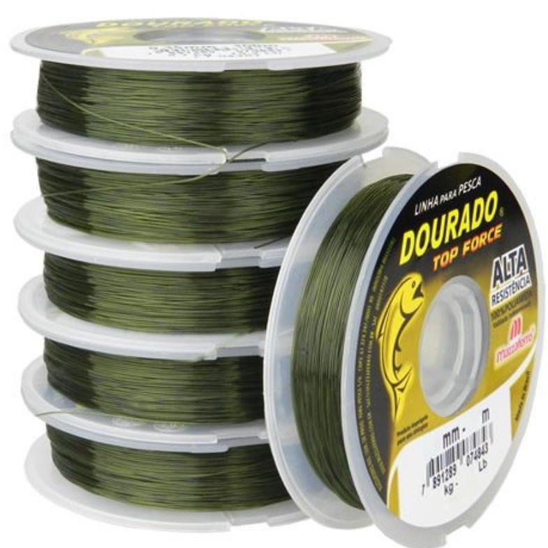 Linha de Pesca Dourado Verde Oliva Top Force Alta Resistência ...