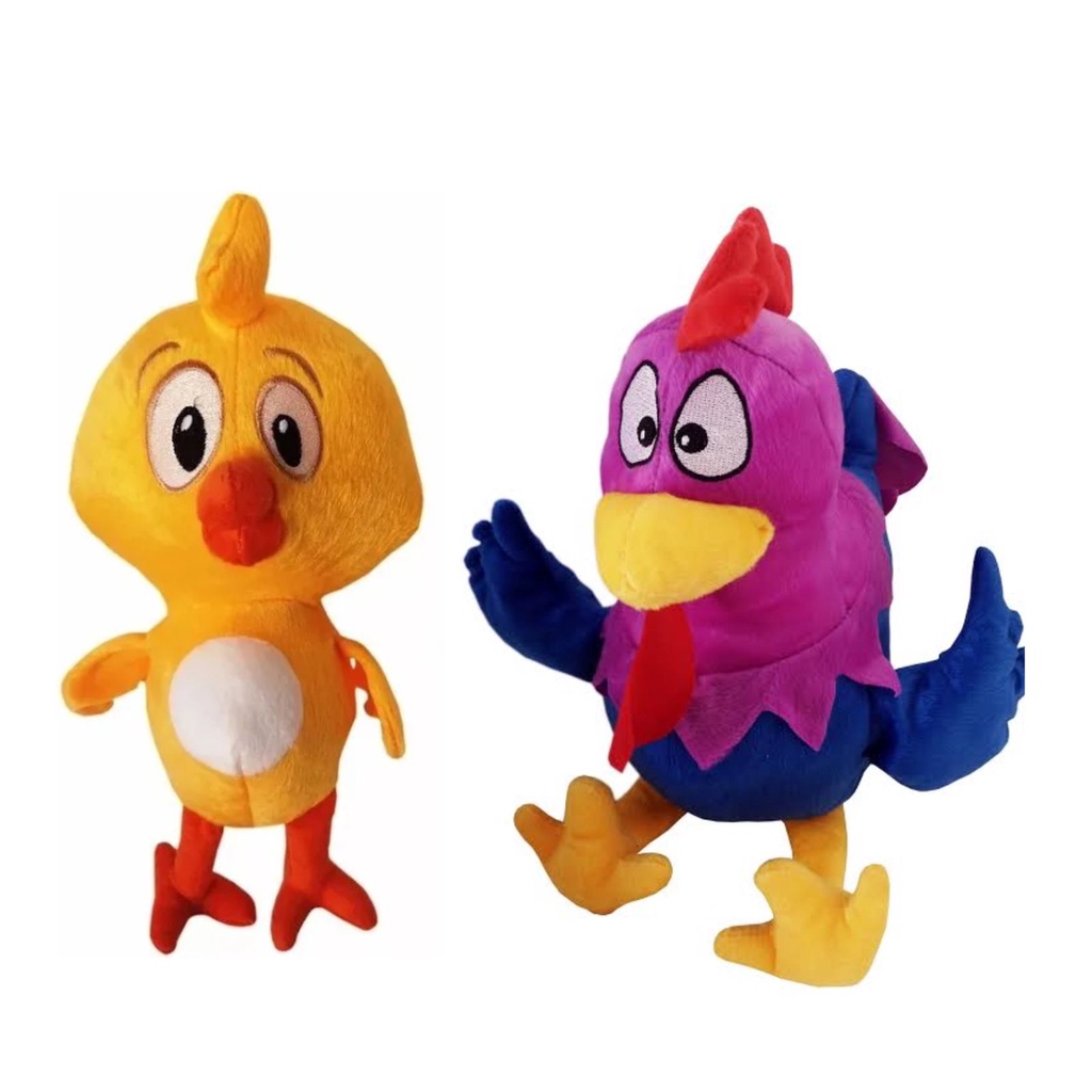 Pelucia Pintinho Amarelinho + Galo Carijo Turma Da Galinha Pintadinha ...