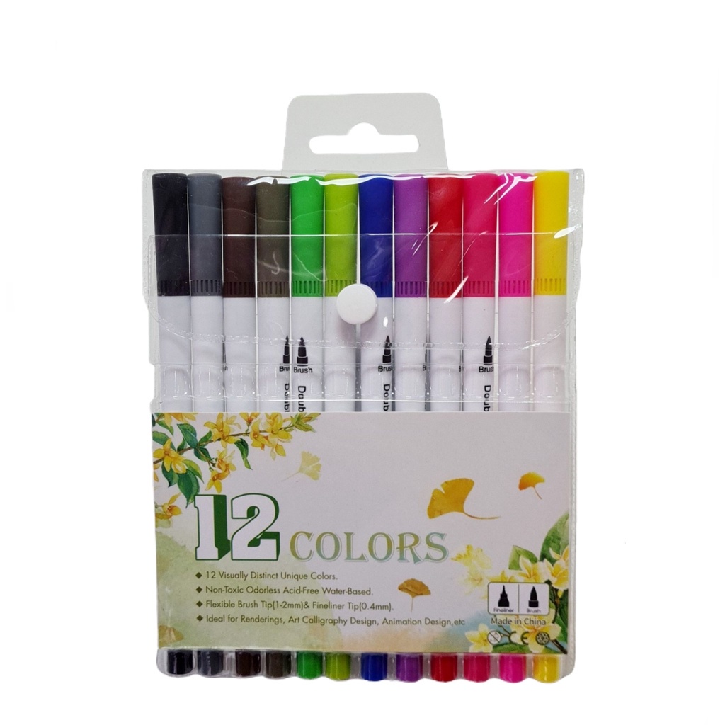 Kit Brush Pen - 12 cores | Shopee Brasil