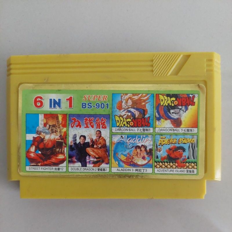 Cartucho Fita Polystation 6 IN 1 Drago Ball, Street Fighter, Aladdin ...