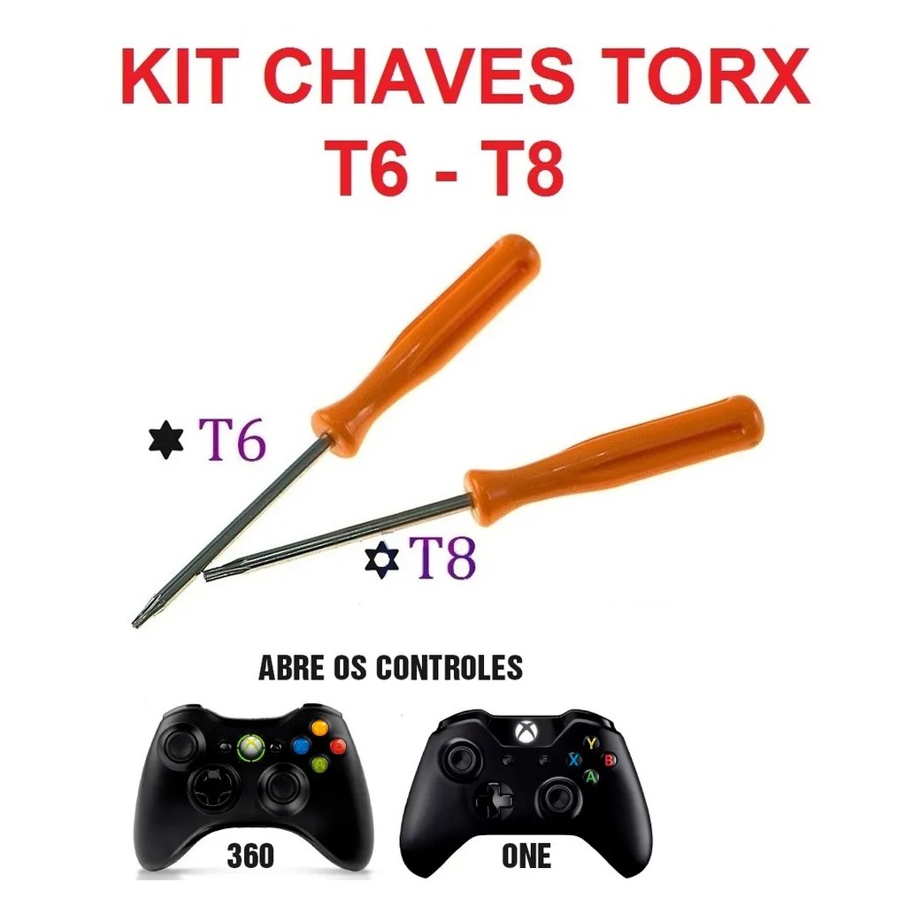 Chave Torx T6 E T8 Compativel Controles Xbox One e Xbox 360 | Shopee Brasil