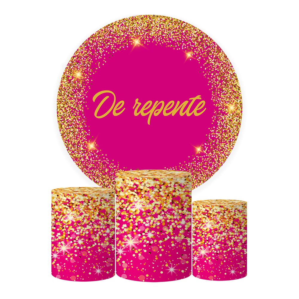 Trio Capas Cilindros + Painel Tema De Repente Rosa Veste Fácil | Shopee ...