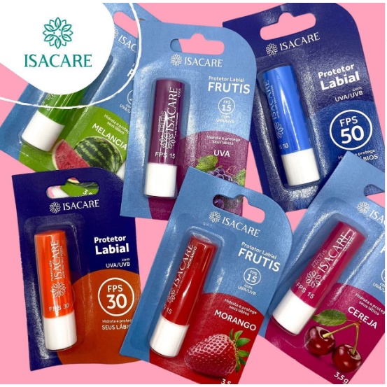 Protetor labial fps 15 isacare 4 SABORES igual nívea mais barato ...