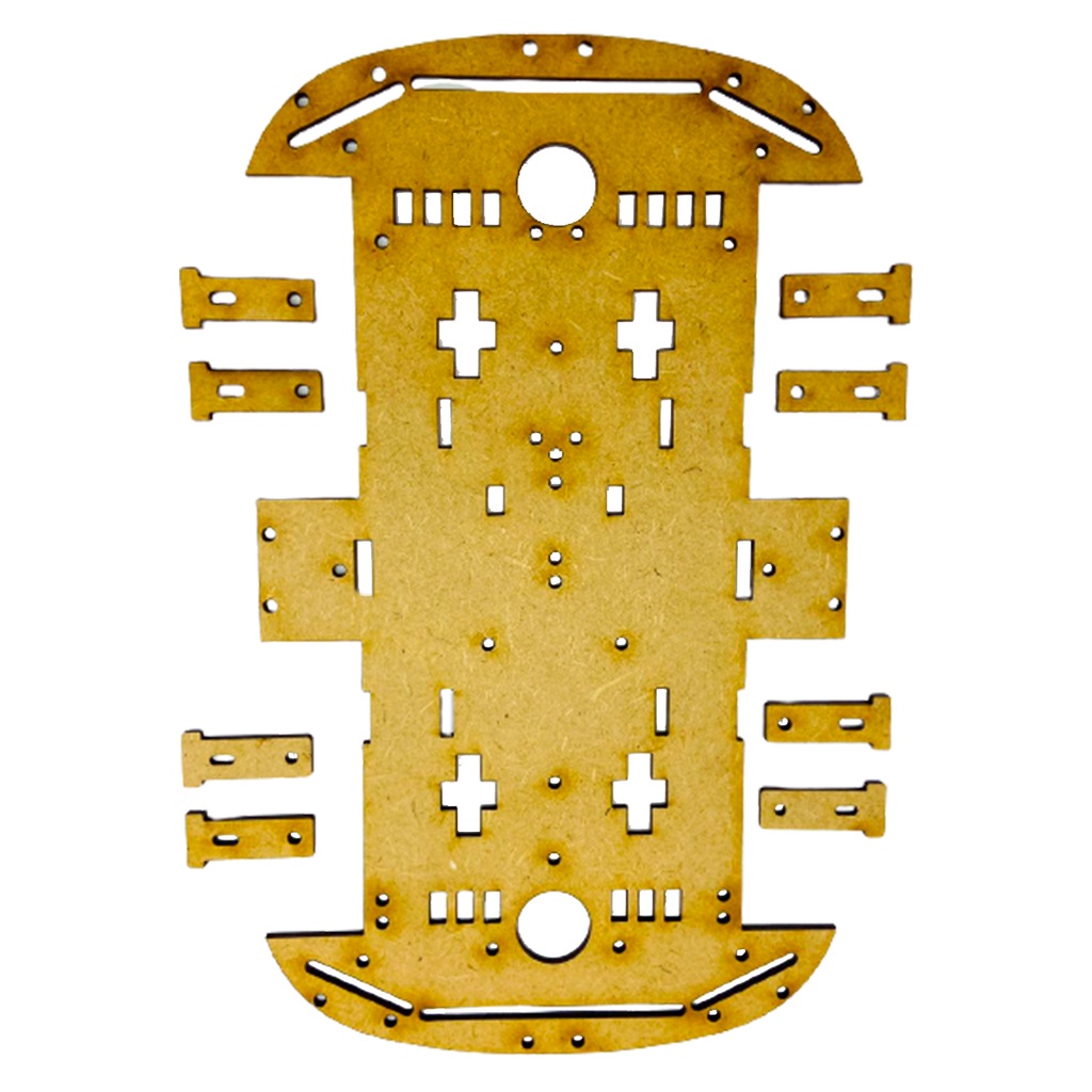 Kit Chassi P/ Robo Arduino de 4 Rodas em MDF - Sem Parafusos | Shopee ...