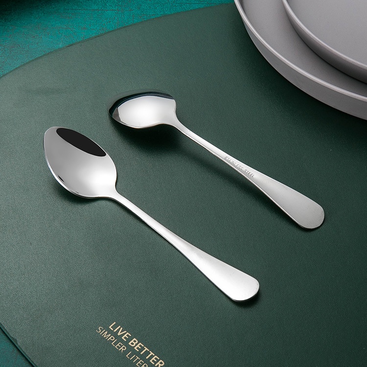 6 Peças Colher De Sobremesa, Jogo De Colher Aço Inox | Shopee Brasil