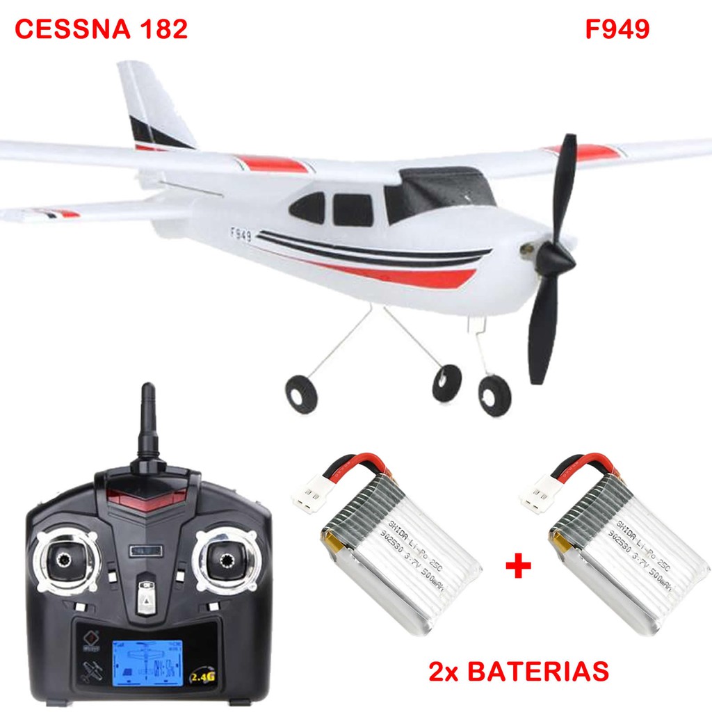 Aeromodelo Cessna 182 Wltoys F949 3ch Rtf com 2 Baterias Top | Shopee ...