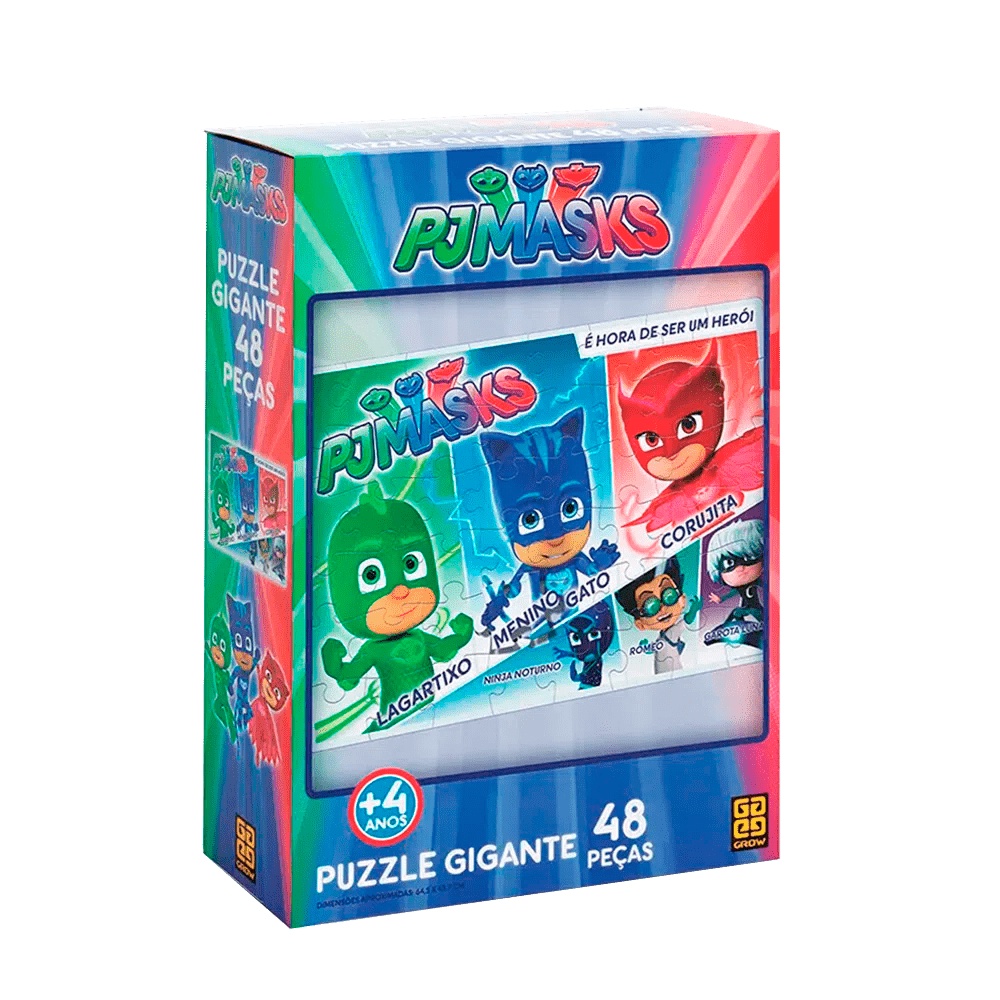 Puzzle Gigante 48 pecas PJ Masks | Shopee Brasil