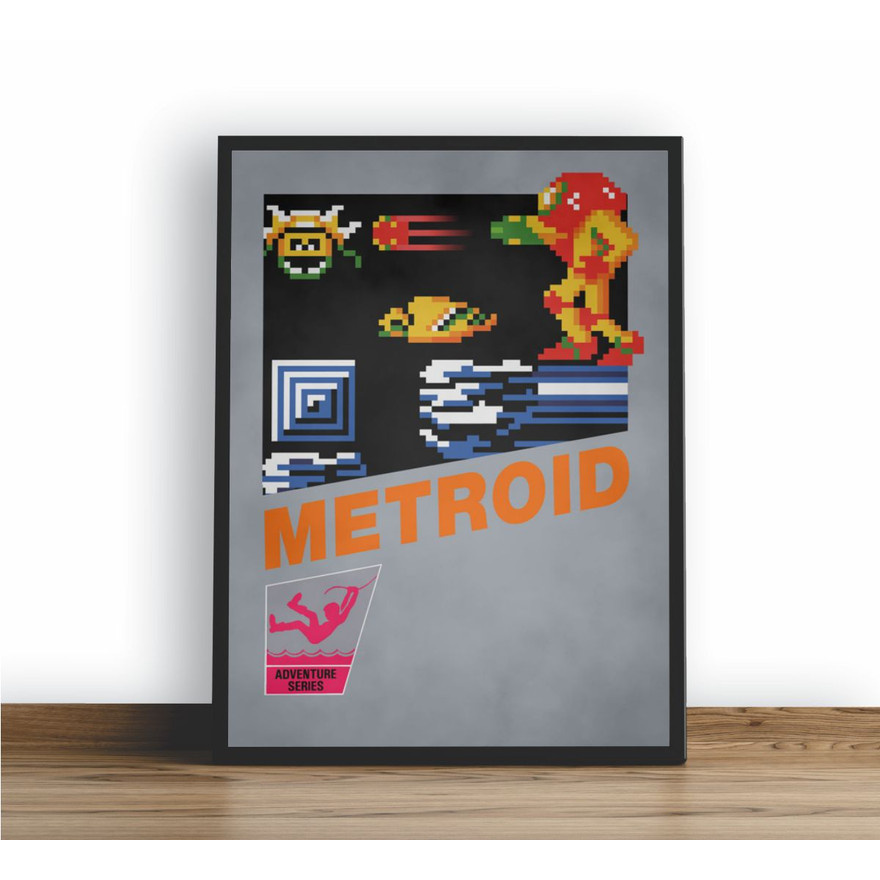 Quadro Decorativo poster Metroid Nes Cover Game Antigo | Shopee Brasil
