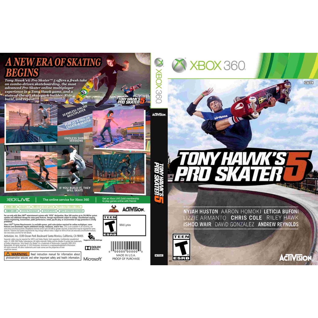 Tony hawk´s pro skater 5 P/ XBOX360 (LTU/LT/JTAG/RGH) | Shopee Brasil
