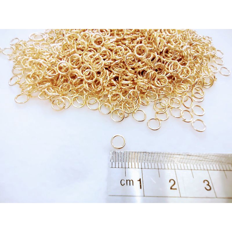 100 Argolas Douradas 5mm Brincos, Colar, Bijuterias e Artesanato ...