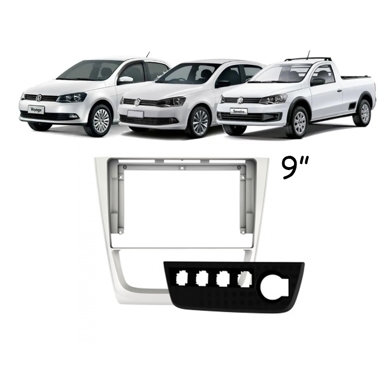 Moldura Painel DVD Central Multimidia 9 Polegadas VW Gol Saveiro Voyage G6 Prata | Shopee Brasil
