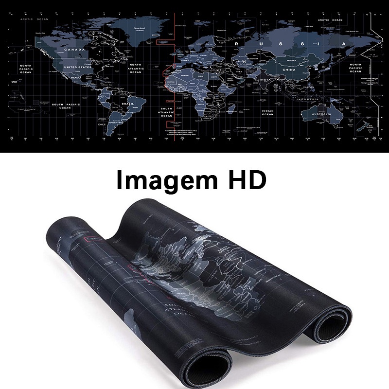 80*30CM Mouse Pads mapa mundial Para trabalhos informáticos e jogos Non ...