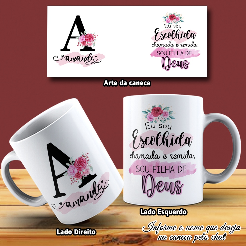 Caneca Evangélica Com Seu Nome, Caneca Evangélica - Porcelana 325ML ...