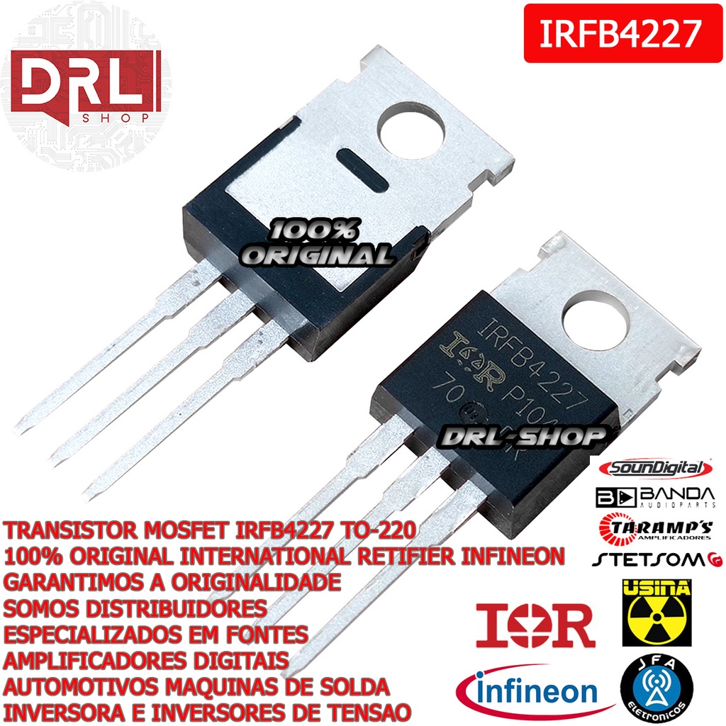 Kit 50 Irfb4227 Transistor IRFB4227 Original Taramps Stetsom | Shopee ...