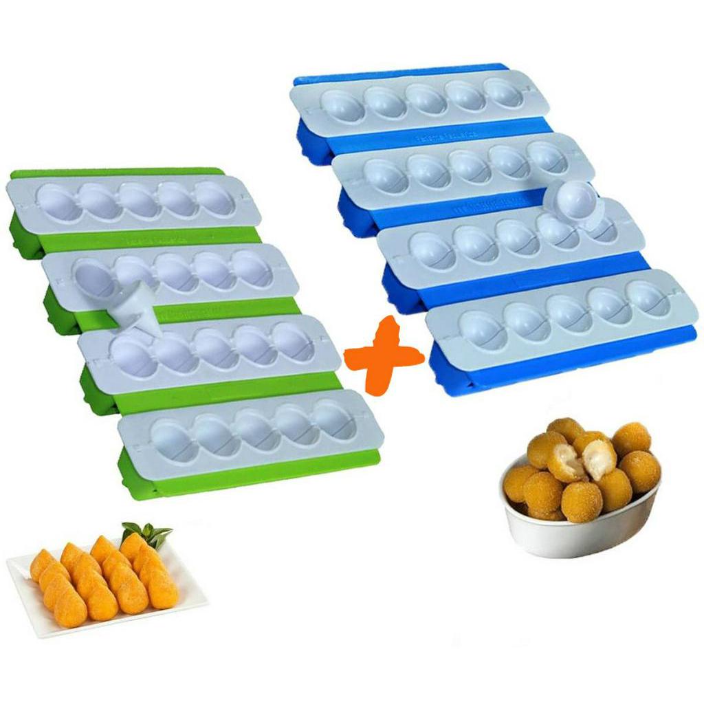 Kit Modelador Forma Fábrica Molde Faz 40 Salgados Coxinha Bolinha ...