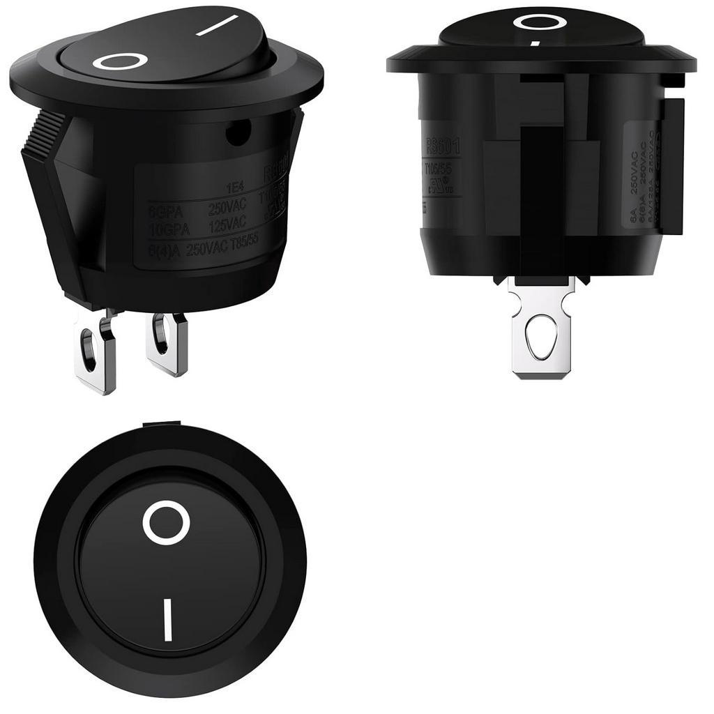 Interruptor de Balancim Redondo AC 3A/250V 6A/125V On/Off Proteção ...