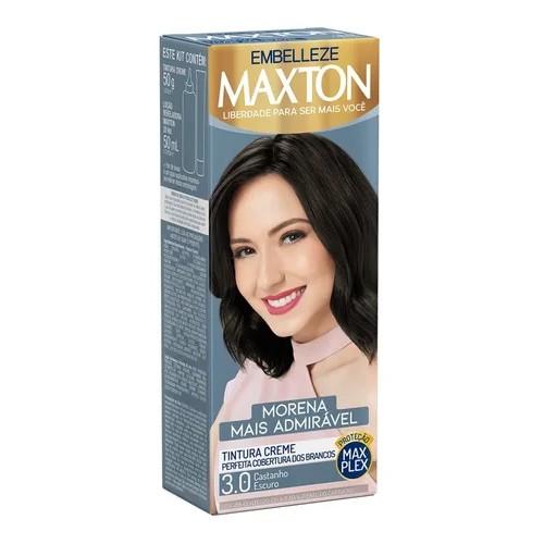 Tinta para cabelo Maxiton " morena + admirável 3.0 castanho escuro ...