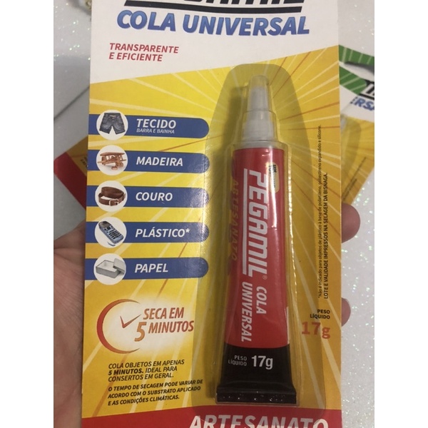 Cola Universal Pegamil 17gramas para artesanato unidade | Shopee Brasil
