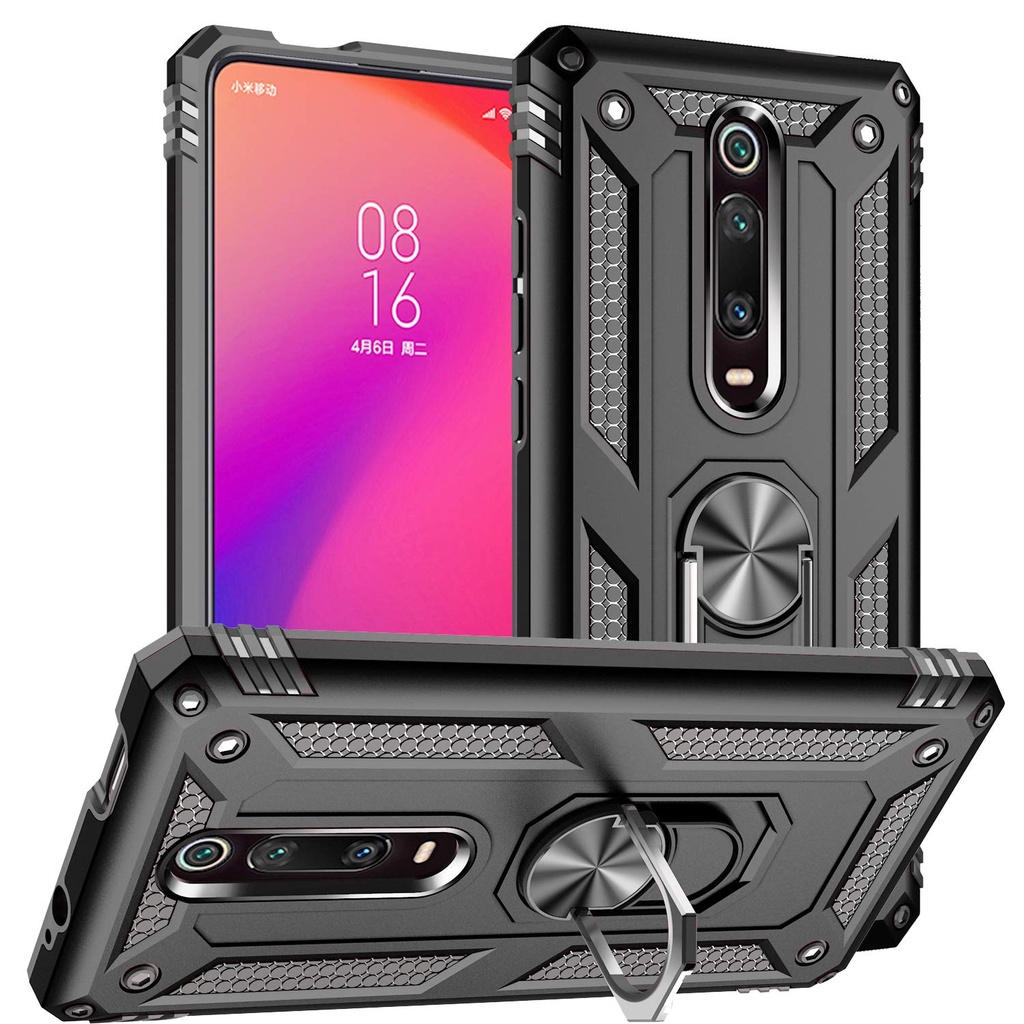 Capa anti impacto com anel Para xiaomi Redmi K20 K20 Pro Mi 9t Mi 9t Pro(película Vidro opcional ...