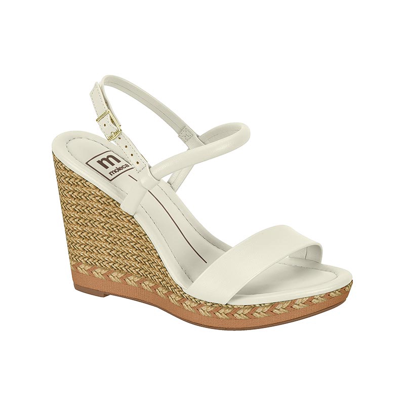 Sandalia Anabela Salto Alto Corda Moleca Original Verão Preto Branco ...