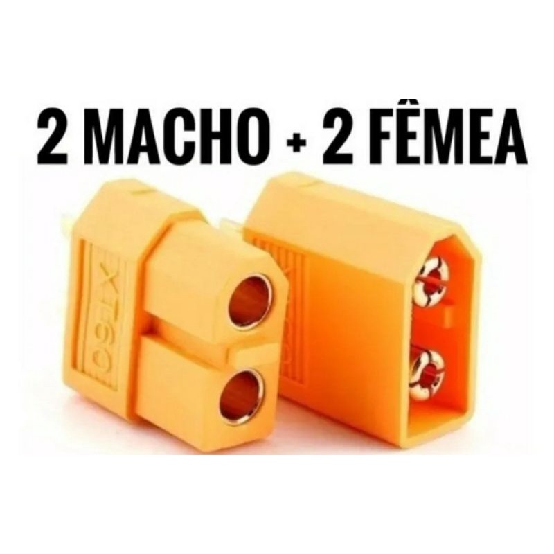 Conector xt60 2 x pares macho e femea plug esc speed motor brushless aeromodelo | Shopee Brasil