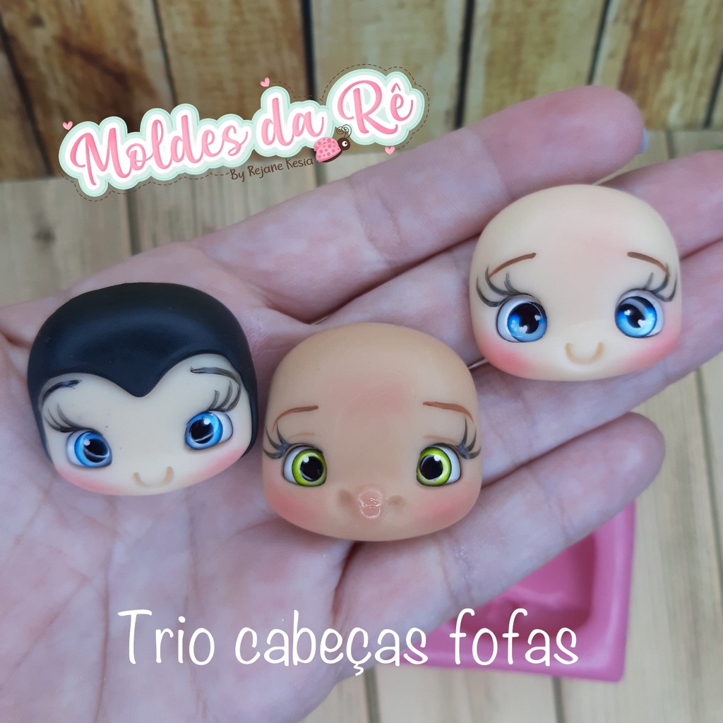 Molde Trio Cabeças fofas - Moldes da Rê | Shopee Brasil