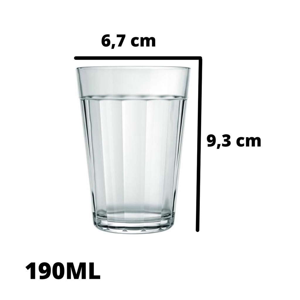 Kit 12 Copo Americano Vidro 190ML Cerveja Café Bar Restaurante Nadir | Shopee Brasil