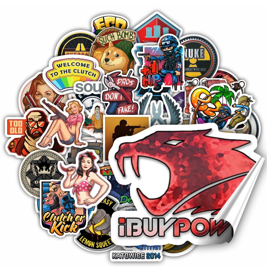 CS GO Kit Com 36 Adesivos - Stickers - Figurinhas - Counter-Strike ...