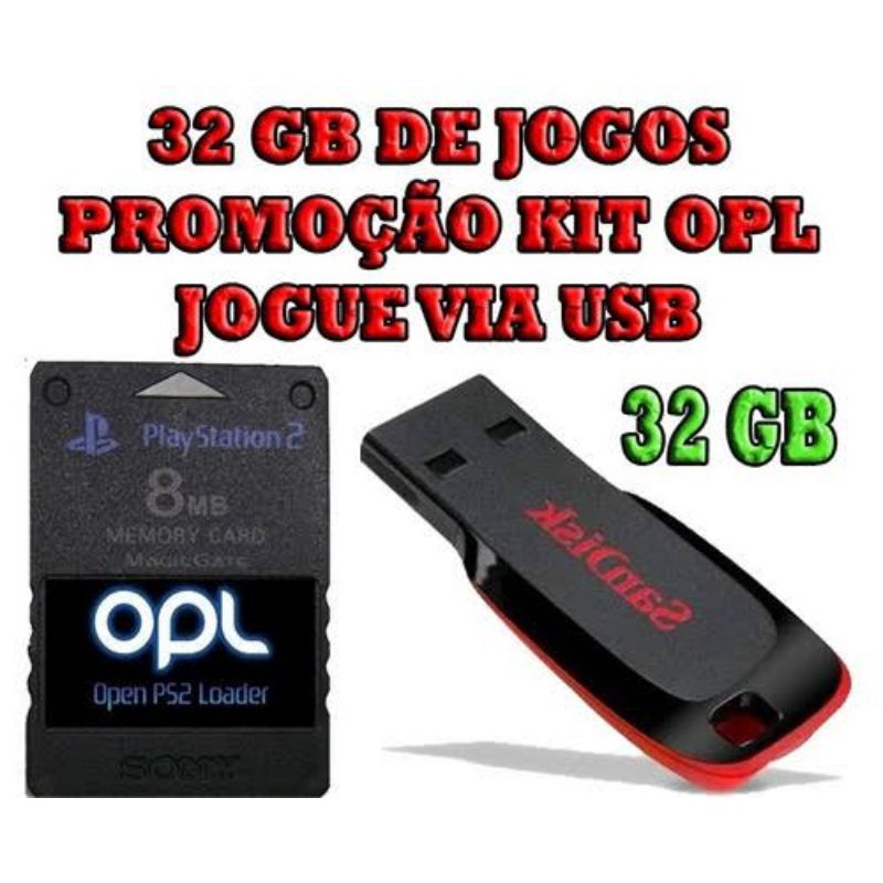 kit Memory card com opl mais pen drive 32gb lotado de jogo | Shopee Brasil