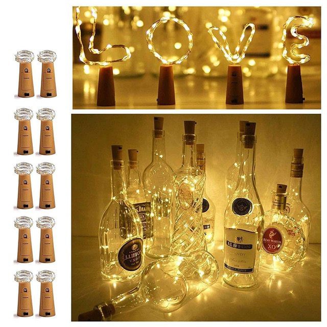 Kit 15 Rolha De Led Fio Fada Garrafa 2m 20 Led Branco Quente | Shopee ...