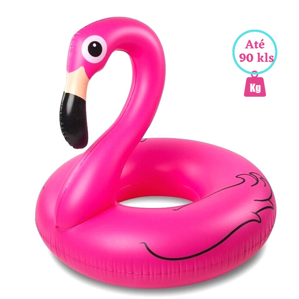Boia inflavel flamingo até 90kls 120cm para piscina crianças | Shopee ...