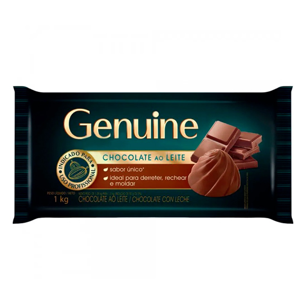 Chocolate Ao Leite Genuine Em Barra 1kg Uso Profissional (cod: msalim) | Shopee Brasil