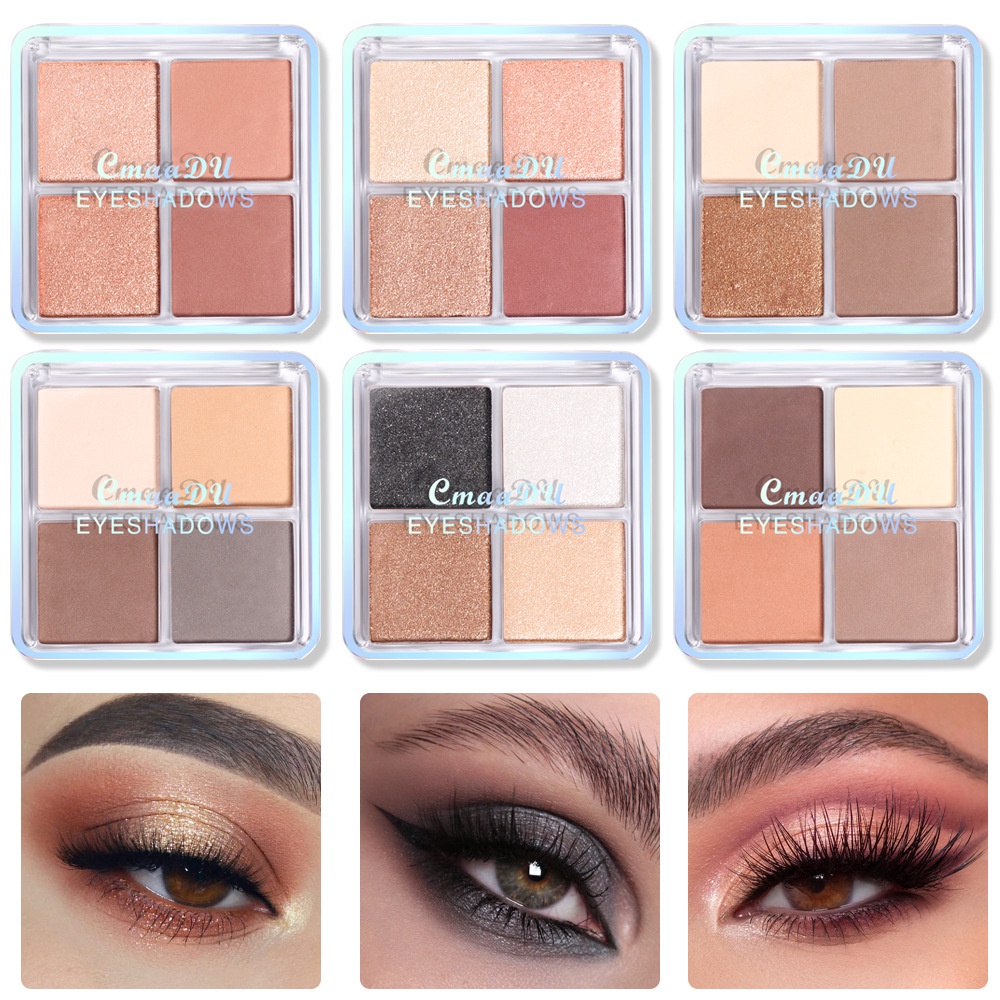 Paleta De Sombras CmaaDU 4 Cores Brilho Mate | Shopee Brasil