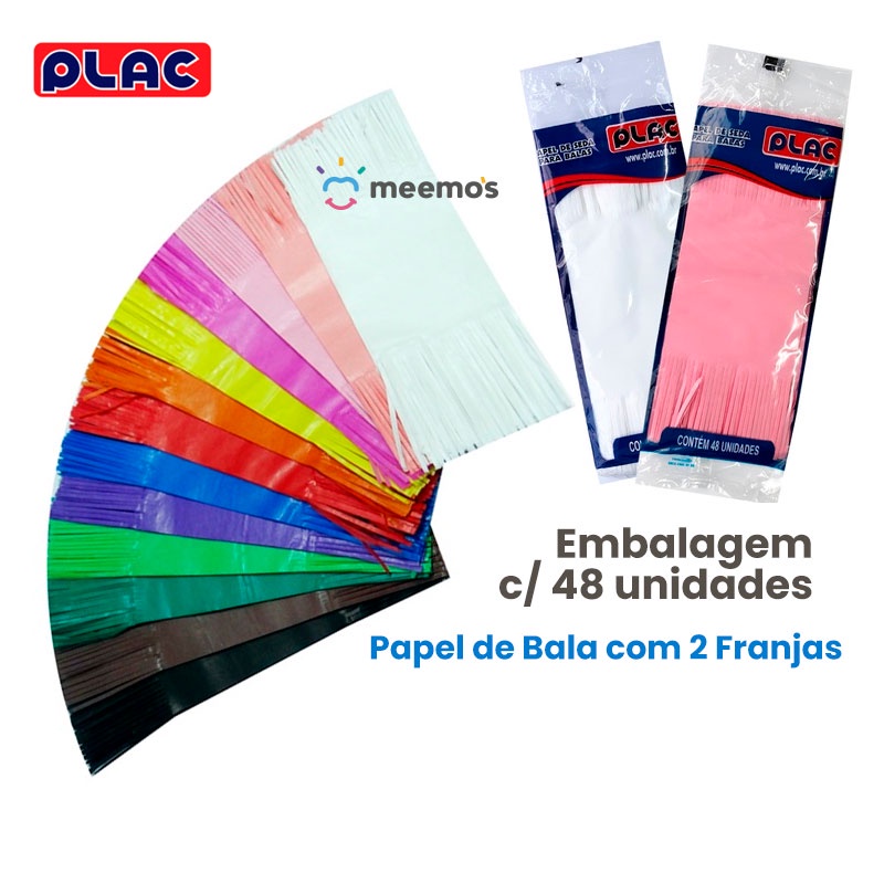 Papel de Bala 2 Franjas c/48 unidades - PLAC - Cores Variadas | Shopee ...
