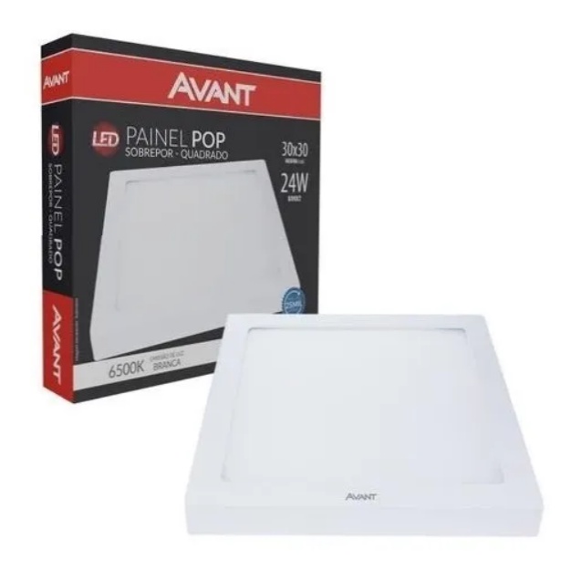 Painel Plafon Led 24w Quadrado Sobrepor Branco Frio 29x29 6500k Avant | Shopee Brasil