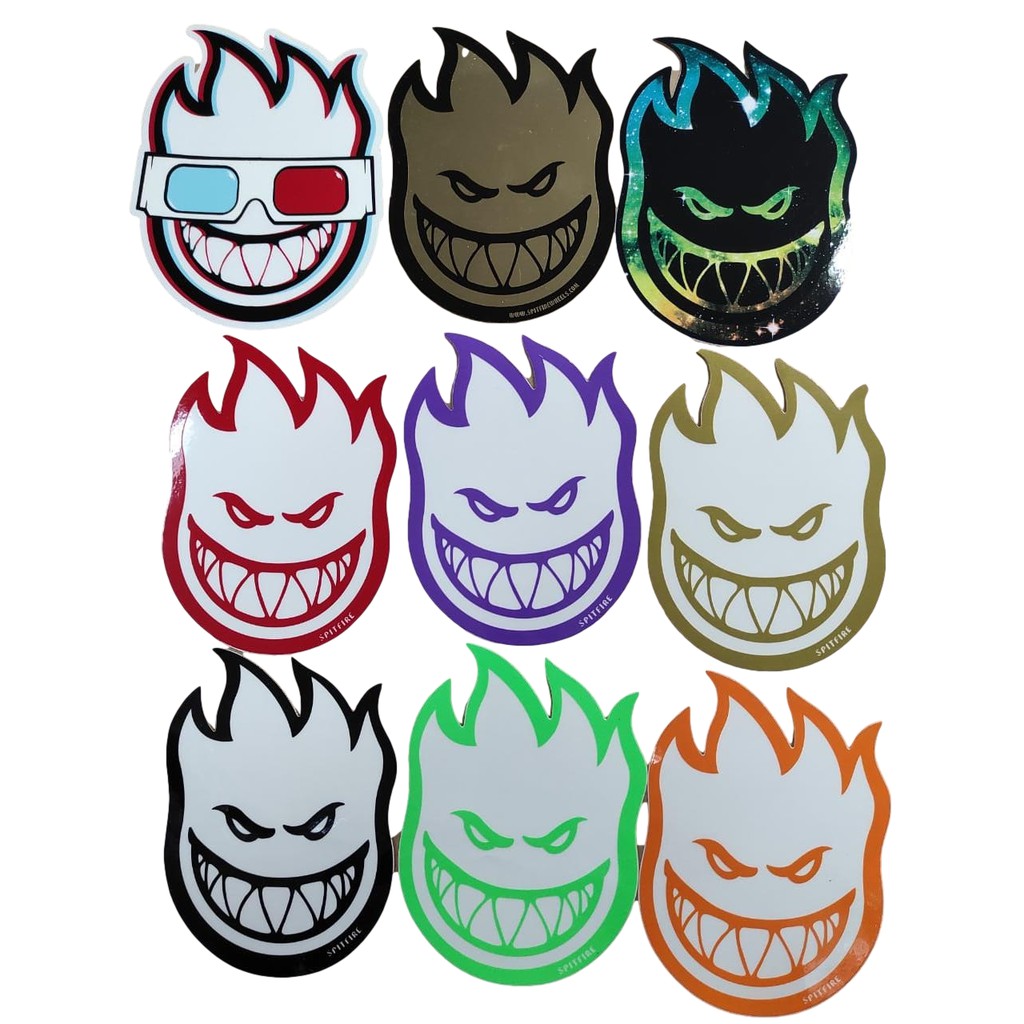 Adesivos Spitfire Big Head Grande - Marca De Skate Sticker Spit fire 3d ...