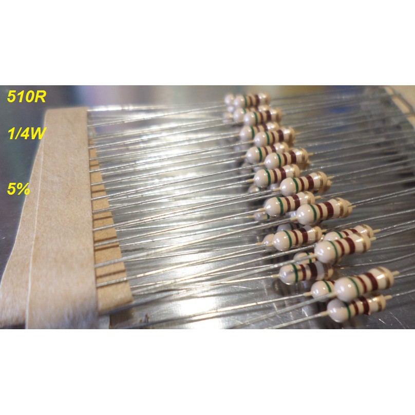 resistor/ 510 ohms ou 510r x 1/4w - 5% tolerancia - com 5 unidades ...