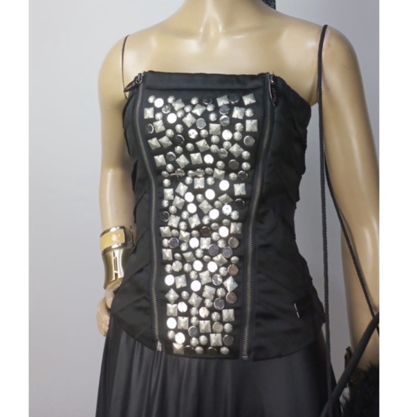 Corselete preto com pedraria Planet Girls | Shopee Brasil