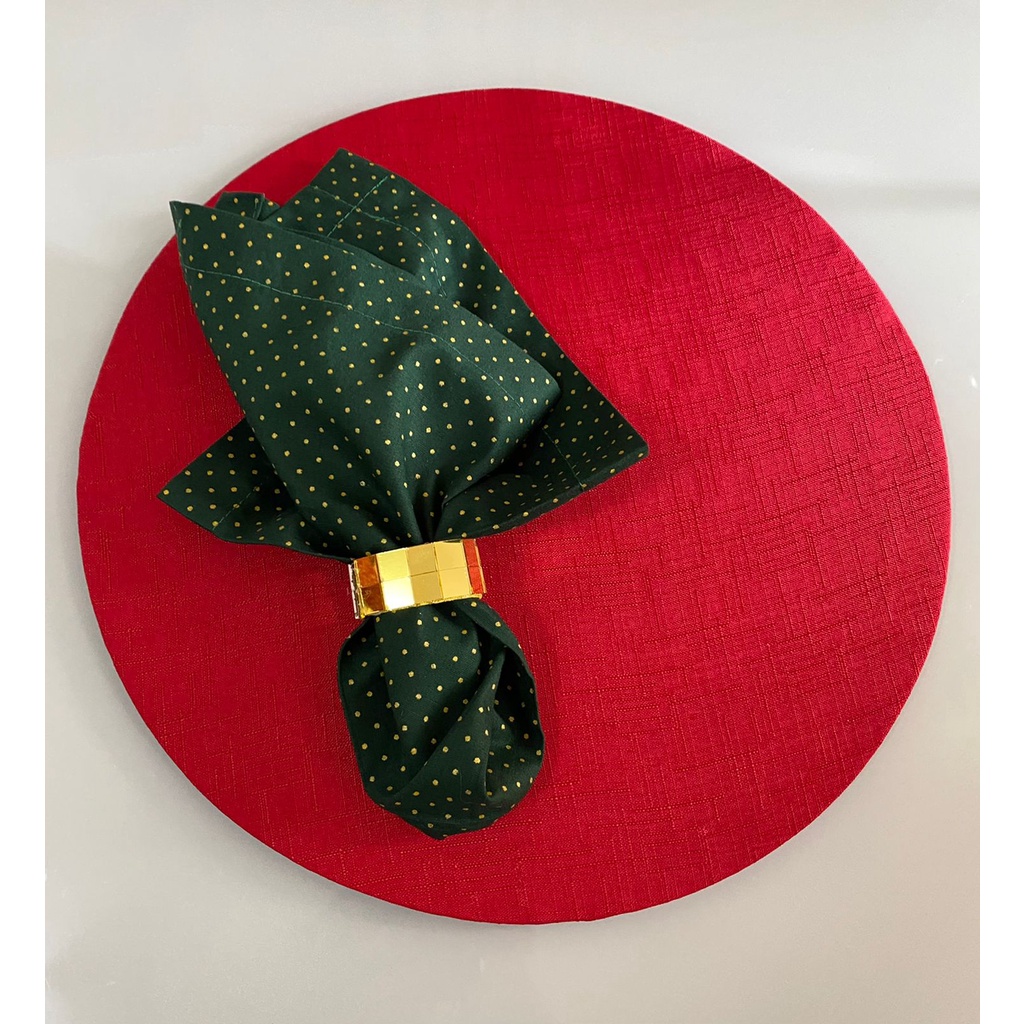 KIT COM 2: Capa de sousplat em tecido ráfia vermelha texturizado (jogo ...