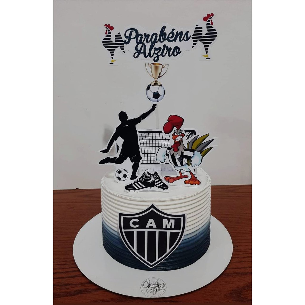 Topo de bolo Atlético Mineiro Galo Torcedor | Shopee Brasil