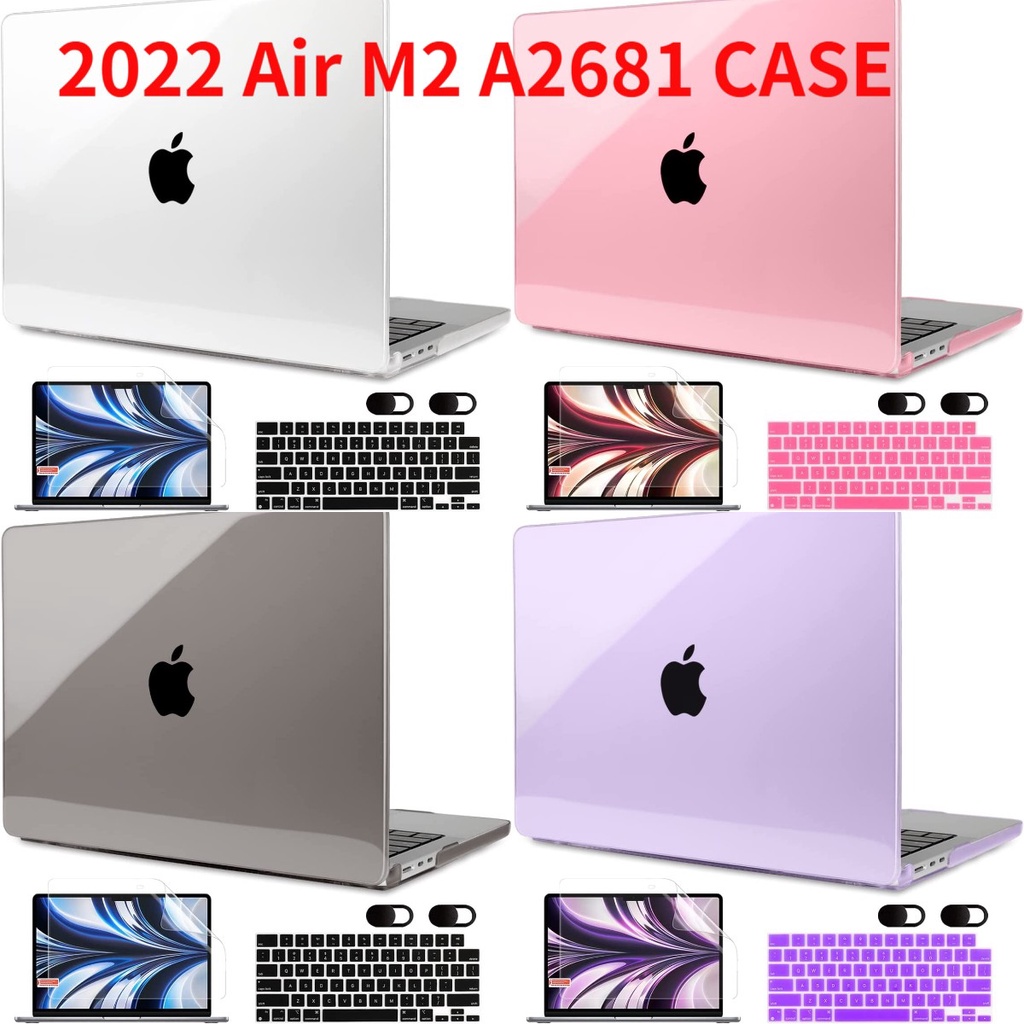 5 Em 1 Conjunto 2022 macbook Air M2 A2681 Capa Brilhante Para pro 13 14 ...